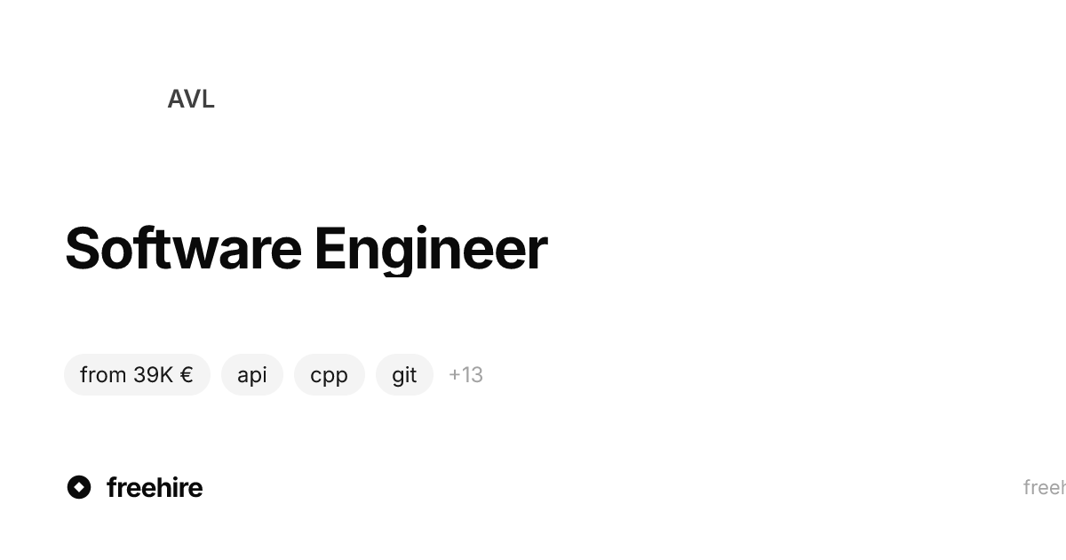 Software Engineer — AVL · freehire